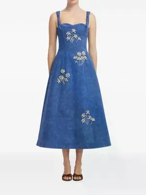 LEO LIN Beatrice Crystal-embellished Midi Dress