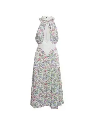 Rabanne Floral-print Halterneck Dress - White