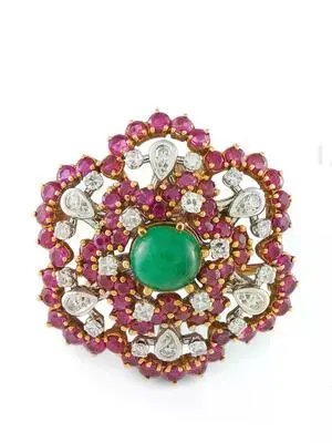 LB EXCLUSIVE Emerald And Ruby Brooch