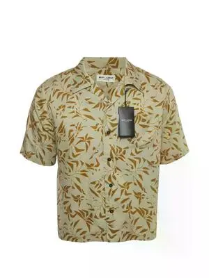 Saint Laurent Palm Tree-print Shirt - Grey