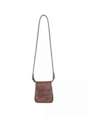 IBELIV Woven Leather Cross Body Bag - Brown