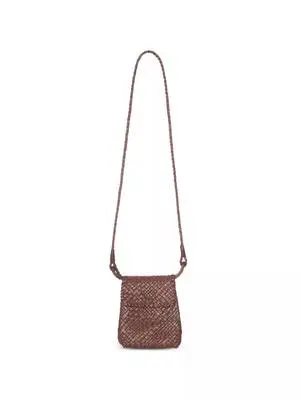 IBELIV Woven Leather Cross Body Bag - Brown