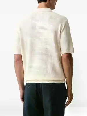 Scotch & Soda Waffle-knit Short-sleeve Polo Shirt - Neutrals