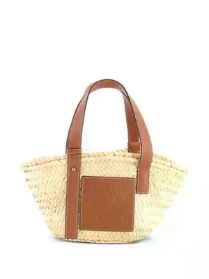 Loewe Small Basket Raffia Tote Bag - Neutrals
