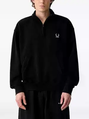 Vetements Logo-embroidered Half-zip Sweatshirt - Black