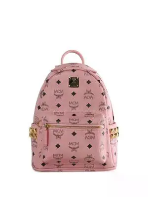 Mcm Monogram-print Studded Backpack