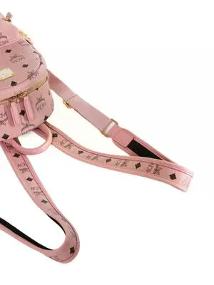 Mcm Monogram-print Studded Backpack