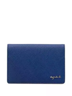 AGNES B. Leather Cardholder - Blue