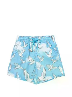 Vilebrequin Moorea Dove-print Swim Shorts - Blue