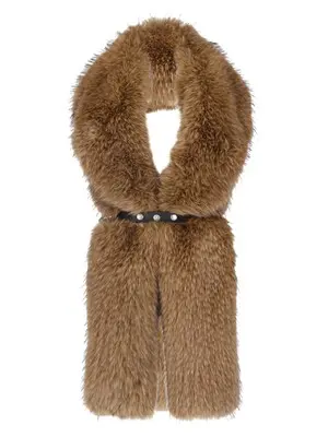 Moncler Faux Fur Scarf - Brown