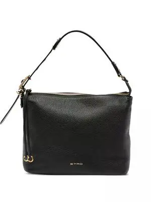 Etro ETRO Grainy Leather Shoulder Bag Black