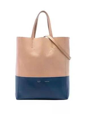 Celine 2015 Small Bicolor Grained Calfskin Vertical Cabas Tote Satchel - Blue