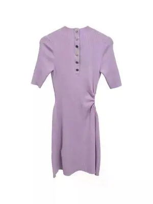 Maje Rib-knit Cut-out Dress - Purple