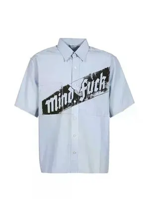 PROTOTYPES X Andrey Molodkin Slogan-print Short-sleeved Shirt - Blue