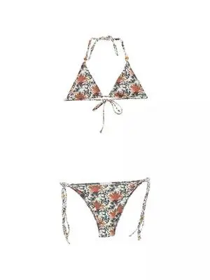Anjuna Floral-print Tie-fastening Bikini
