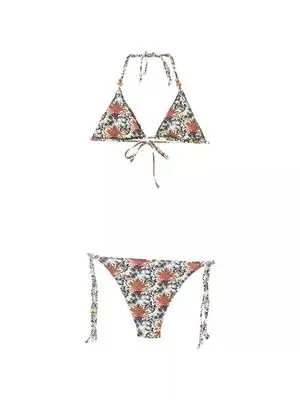 Anjuna Floral-print Tie-fastening Bikini