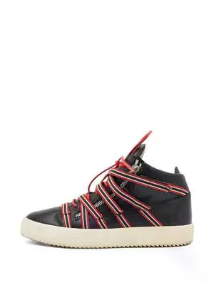 GIUSEPPE ZANOTTI Frankie Strap-detail Leather Sneakers - Black