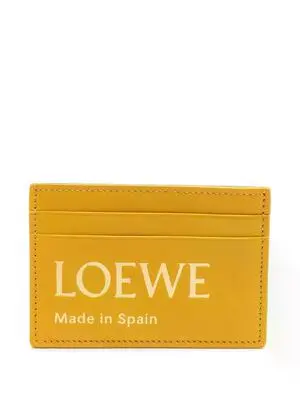 Loewe 2023 Logo-detail Leather Card Holder - Yellow