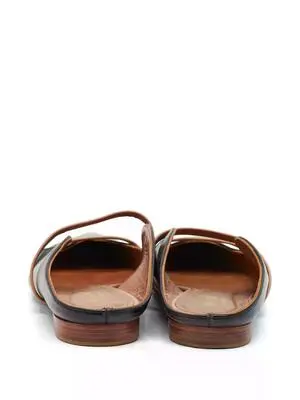 MALONE SOULIERS Leather Maureen Double-strap Mules - Black