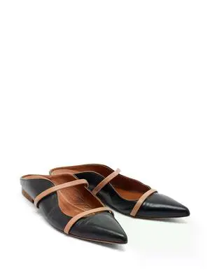 MALONE SOULIERS Leather Maureen Double-strap Mules - Black