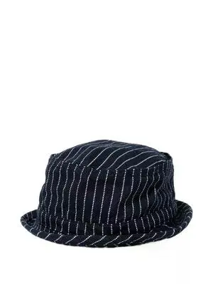 SUGAR CANE JEANS Stripe-pattern Bucket Hat - Blue