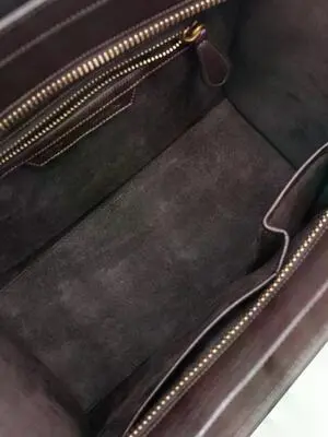 Celine Micro Leather Luggage Tote Bag - Brown