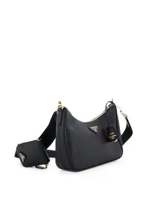 Prada Re-edition 2005 Saffiano Leather Shoulder Bag Crossbody Bag - Black