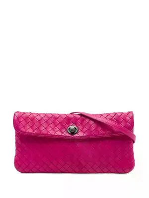Bottega Veneta Mini Nappa Intrecciato Turn Lock Cross Body Bag - Pink