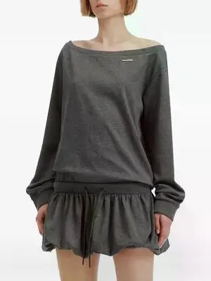 Izzue Off-shoulder Bubble-hem Mini Dress