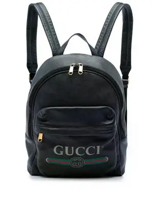 Gucci 2016-2026 Leather Logo Backpack