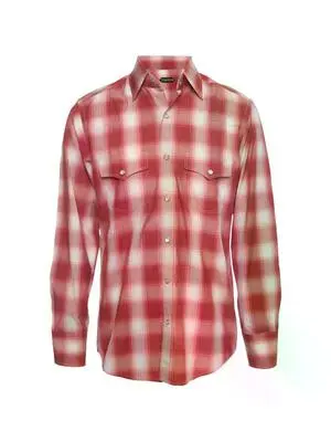 TOM FORD Plaid Print Poplin Shirt