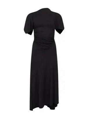 Victoria Beckham Draped Midi Dress - Black