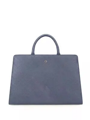 AIGNER Cybill Pebbled-leather Tote Bag - Blue