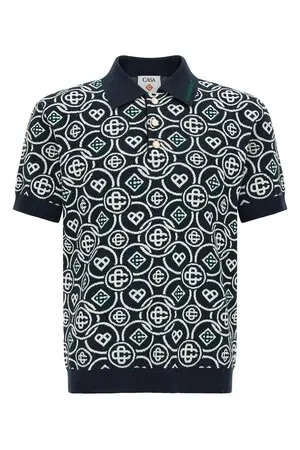 Casablanca Monogram' Polo Shirt - Blue