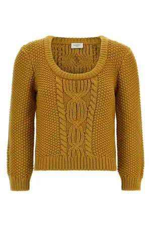 Saint Laurent Wool Knit Sweater - Yellow