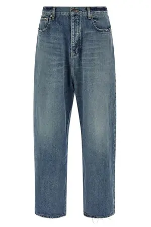 Balenciaga Distressed Baggy Jeans - Blue