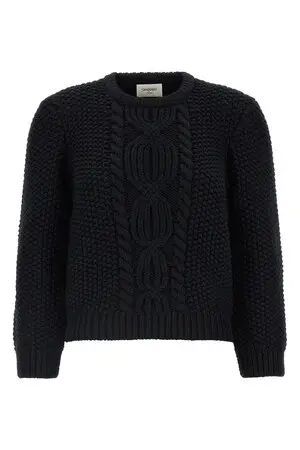 Saint Laurent Wool Sweater With Processing - Black