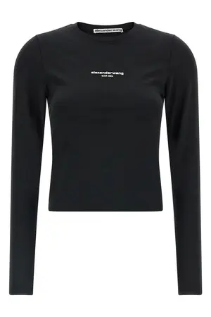 Alexander Wang Long-sleeve Logo T-shirt - Black