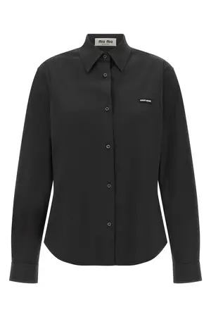 Miu Miu Poplin Shirt With Logo