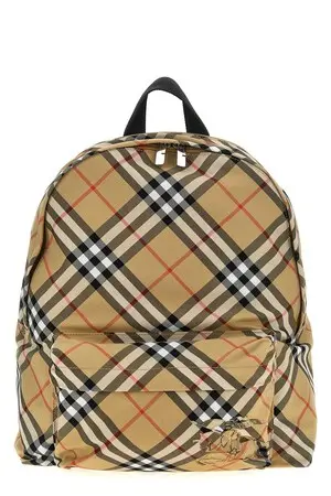 Burberry Check Backpack - Beige