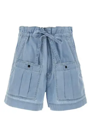 MARANT ETOILE Valdina Cotton Denim Shorts - Light Blue