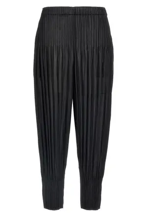 Issey Miyake Fluffy Basics Pleated Trousers - Black