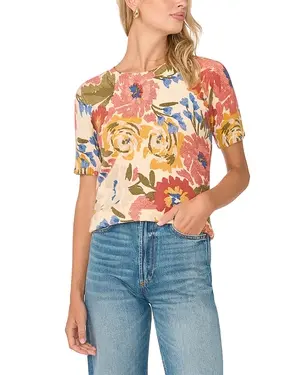 Vince Camuto Short Sleeve Crewneck Sweater - Birch