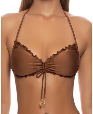 Luli Fama Cosita Buena Wavy Tunnel Bandeau Top - Brown