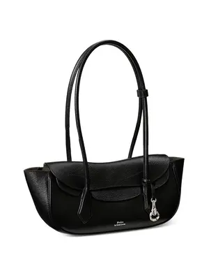 Polo Ralph Lauren Small Leather Shoulder Bag - Black