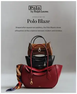 Polo Ralph Lauren Blaze Large Leather Shoulder Bag - Black