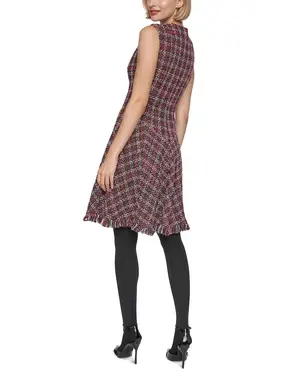 Sonia Rykiel Paris Jewel Neck Fringe Trim Dress