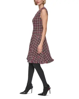 Sonia Rykiel Paris Jewel Neck Fringe Trim Dress