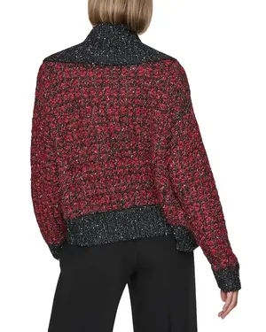 Sonia Rykiel Paris Tweed Zip Front Sweater Jacket