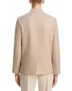 Eleventy Cashmere & Silk Mandarin Collar Jacket